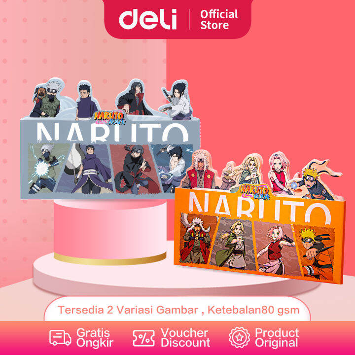 Deli Sticky Notes / Memo Tempel 120 Lembar Dengan 4 Design Naruto ...