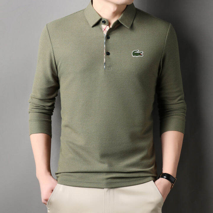 7 Colour 】new Mens Polo Collar Long Sleeve T Shirt Business Mens