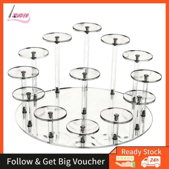 JISADER Round Acrylic Display Stand Tower Rings Organizer Holder for ...