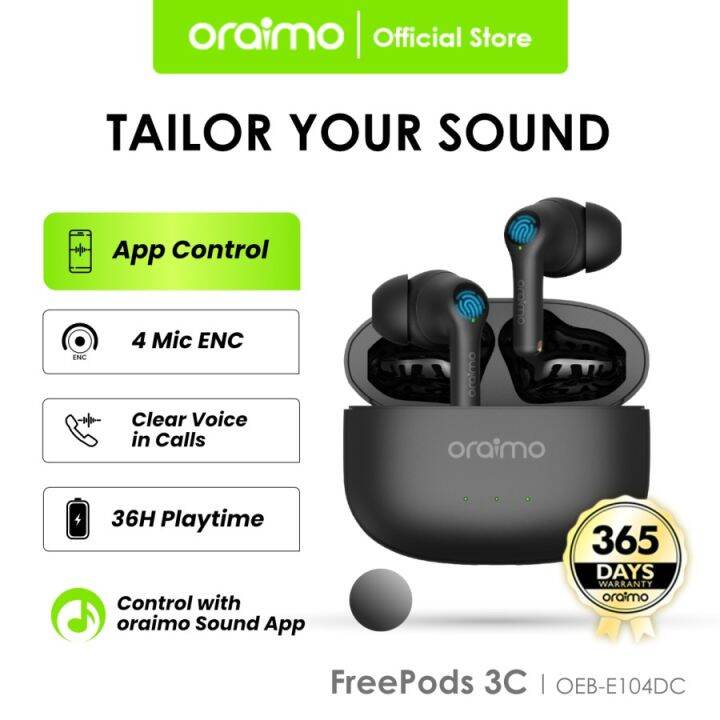 Oraimo TWS Bluetooth Earphone v5.3 Earbuds Freepods 3C ENC OEB-E104DC ...