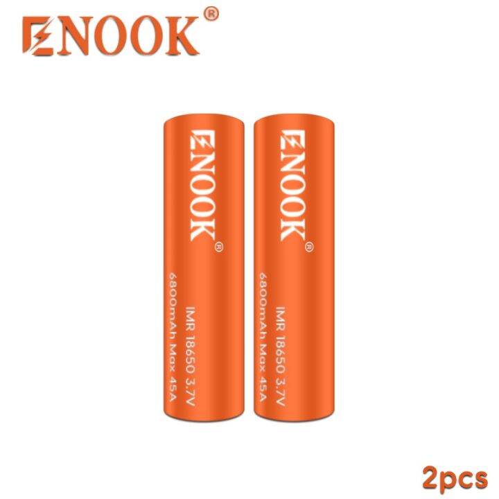 Enook Orange 18650 6800mAh 45A 3.7v Rechargeable battery lithium ion ...