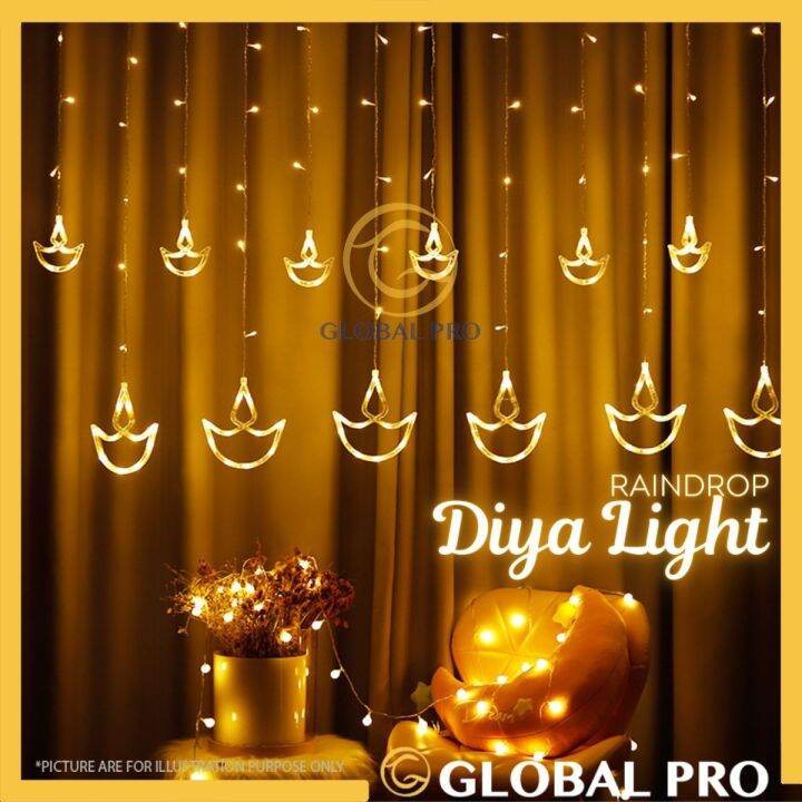 LIGHT OF HOPE Diwali Diya Light Raindrop Design 138L Fairy String Light ...