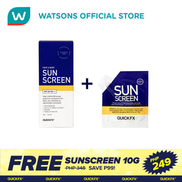 QUICKFX Sunscreen 30g With Free Suncreen 10g Bundle | Lazada PH