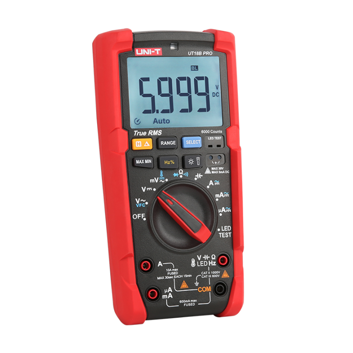 UNI-T UT18B PRO High Reliability True RMS Digital Multimeter/VFC/LED ...