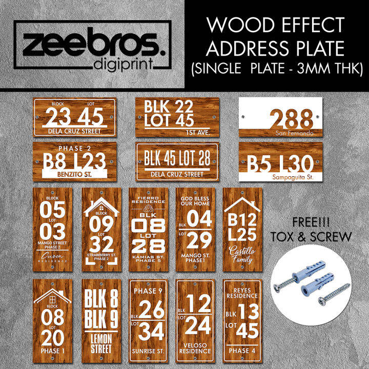 WOOD EFFECT ADDRESS PLATE (Single Plate - 3mm Thickness) - ZEE Bros ...