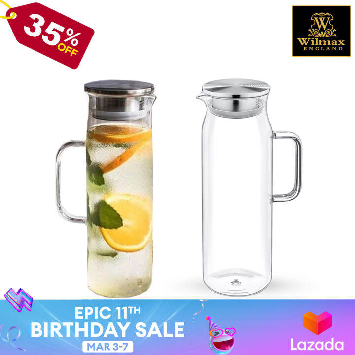 Wilmax Metal Lid Thermo Glass Jug 50.7 Oz | 1500ml ( Set Of 2) | Lazada PH