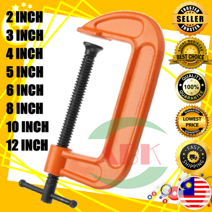 HEAVY DUTY G CLAMPS C CLAMPS PENGAPIT KERJA BESI KAYU (2/3/4/5/6/8/10 ...