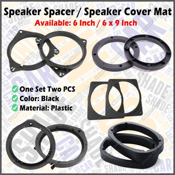 Universal Car Audio Speaker Spacer Adapter Protection Cover Mount Black ...