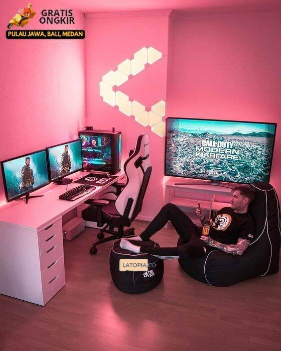 Meja Game Minimalis Modern 150 cm - ROG Style - Sudah Dirakit Bisa ...