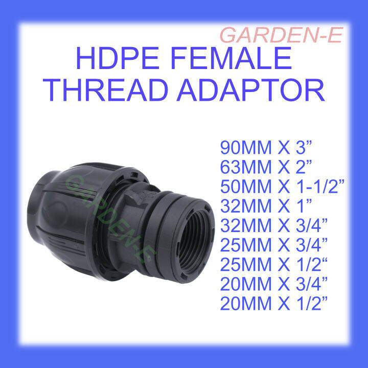 HDPE POLY FEMALE THREAD ADAPTOR PN16 FTA 20MM 25MM 32MM 50MM 63MM 90MM | Lazada