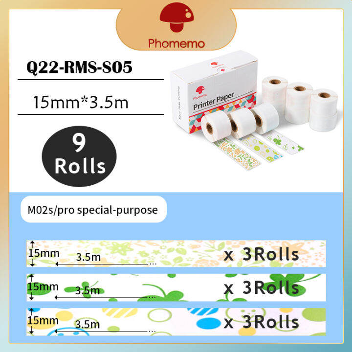 Phomemo M02S M02 Pro Adhesive Thermal Sticker Roll Kids DIY labels ...