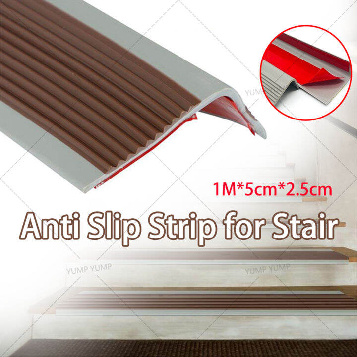 1M Non-Slip Stair Edge Protector PVC Rubber Stair Treads Self-Adhesive ...