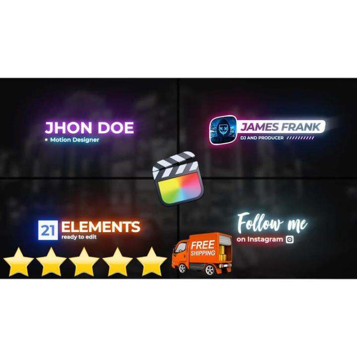 Neon Titles Toolkit + Tutorial Final Cut Pro FCPX plugin Logo effects ...