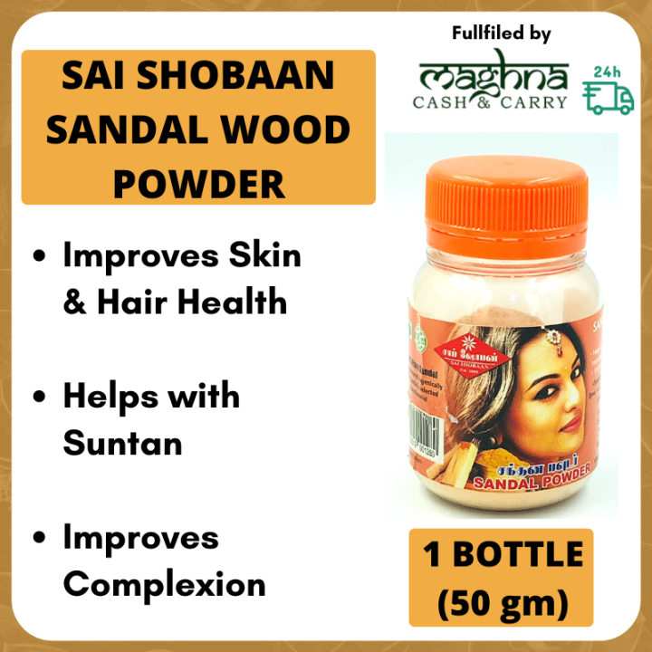 Sai Shobaan Natural Sandal Wood (Santhanam) Powder - 1 Bottle (50 gm ...