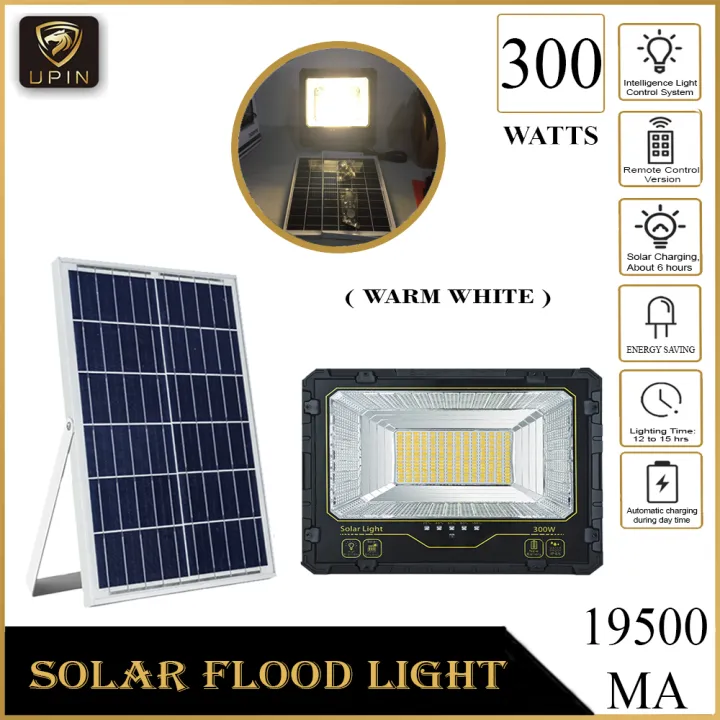 UPIN 300W ( WARM WHITE ) Solar LED Outdoor Flood Light Street Lamp ...