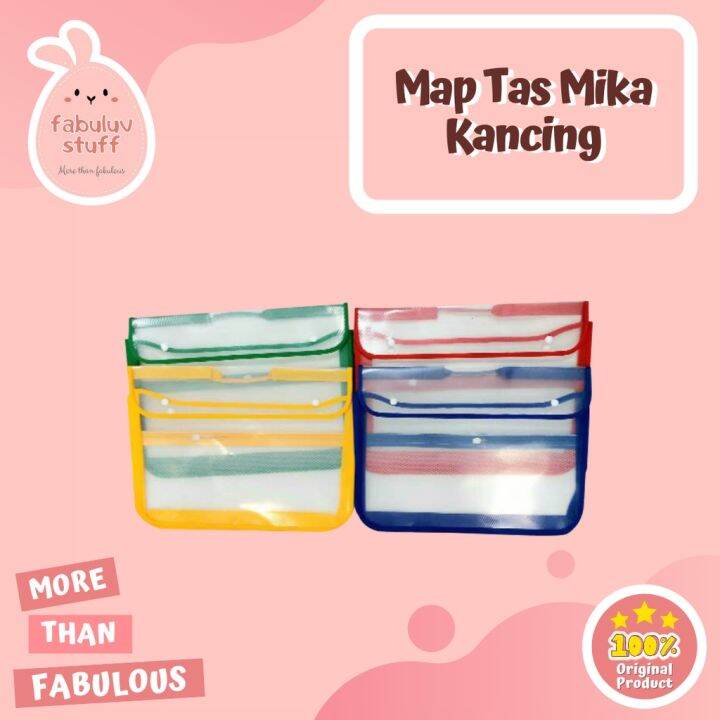 ATK ~ Map Tas Kancing Mika Folio Transparan Tebal | Lazada Indonesia