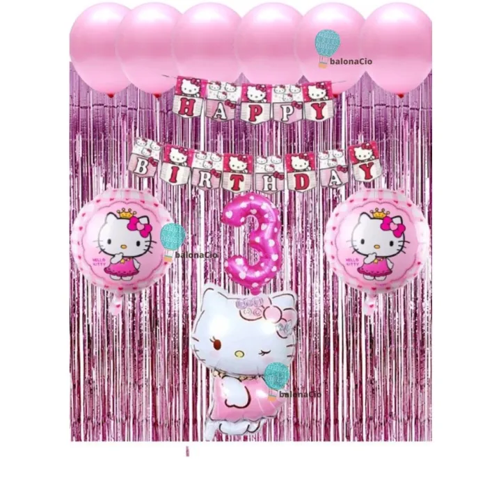 PAKET SET ULANG TAHUN HELLO KITTY 05 / Set Happy Birthday / Dekorasi ...