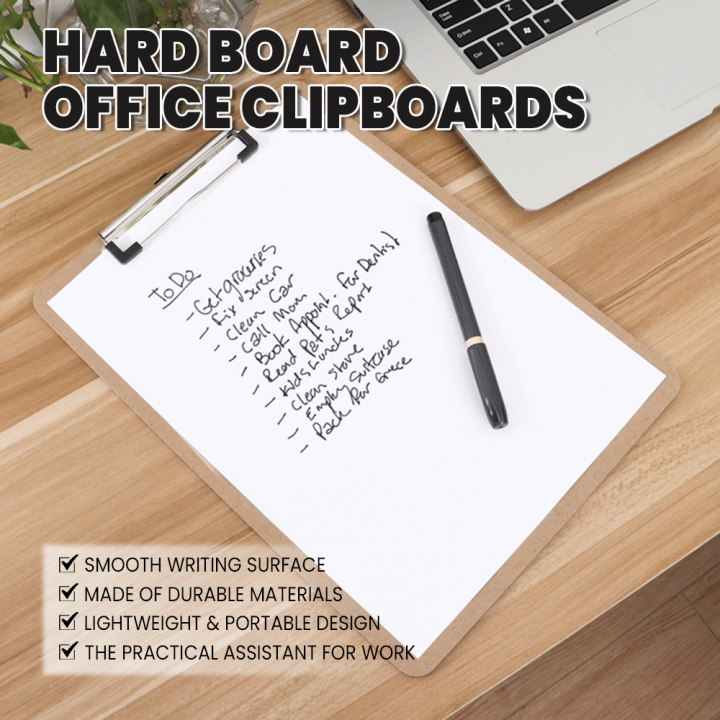Wooden Writing Clip Board File Hardboard with Clip | Lazada PH