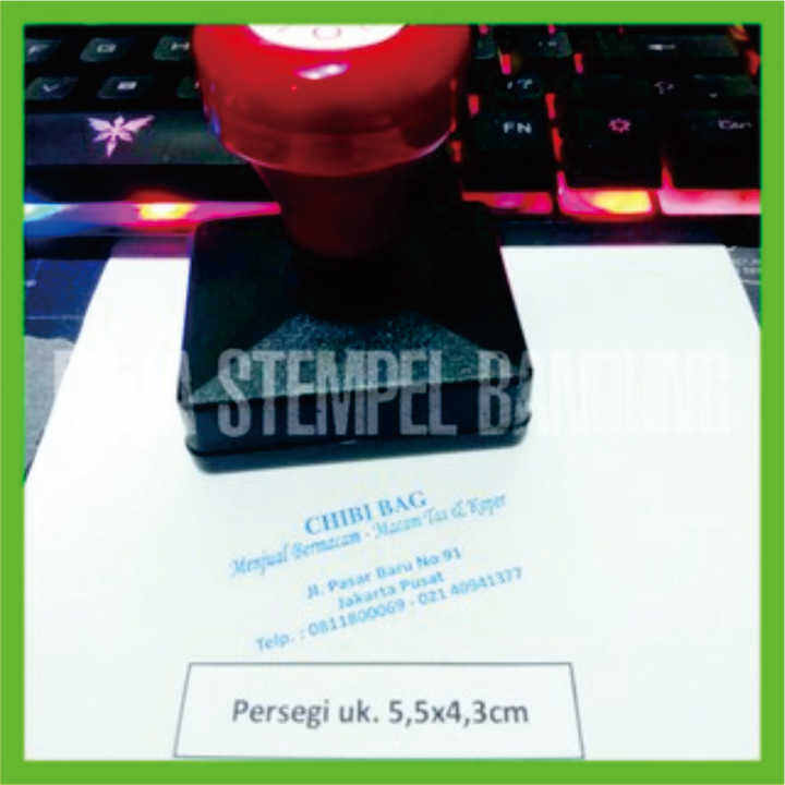 Stempel Flash Persegi Ukuran 5.5x4.3cm nama tandatangan, lunas stample ...