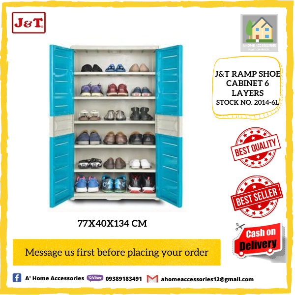J&T Ramp Shoe Cabinet 6 Layers green blue | Lazada PH