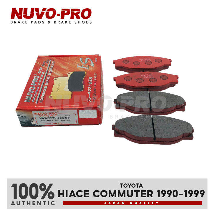 Nuvo-Pro Brake Pad Front Toyota Hiace Commuter 1990-1999 VAX-333K SET ...