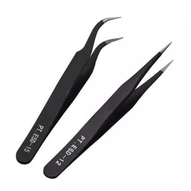 goodgirl03 1pc tweezer ESD anti-static stainless steel tweezer for ...