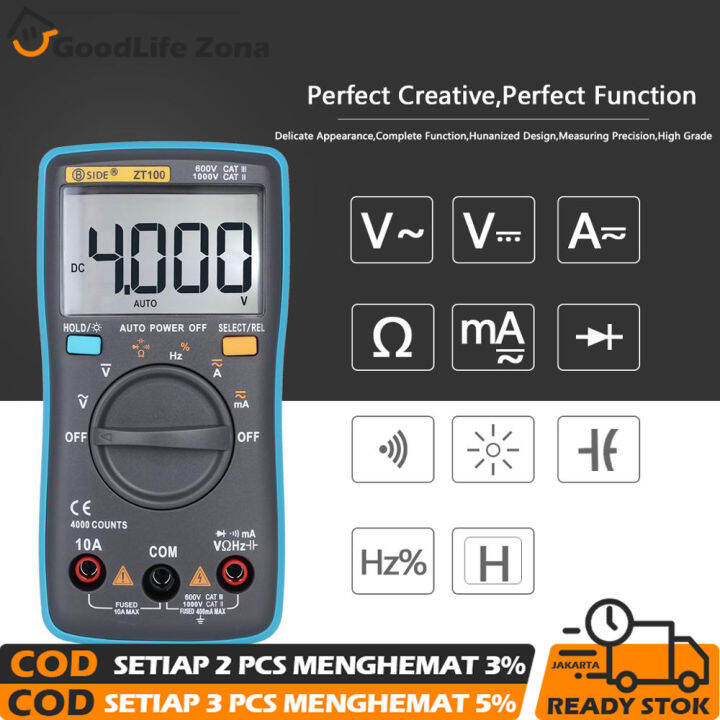 ZT100 Digital Multimeter AVOMeter Multitester AC DC ZT-100/ZT100 ...