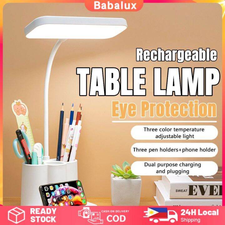 【COD】Table Lamp Multifunctional Study Lamp USB Rechargeable Led Light ...