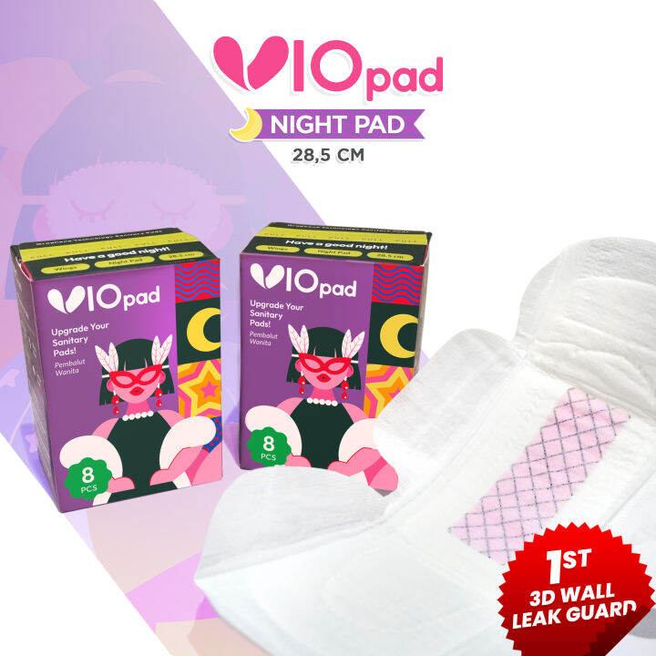 Vio Pads '8S Sanitary Napkins Night Pad pembalut wanita | Lazada Indonesia
