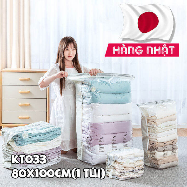 Túi chân không Kitai KT033 của Nhật Bản đựng quần áo, chăn màn, mền gối ...