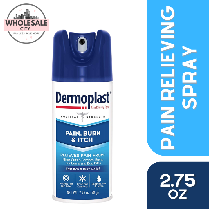 Dermoplast Pain, Burn & Itch Relief Spray 2.75 Oz for Minor Cuts, Burns ...
