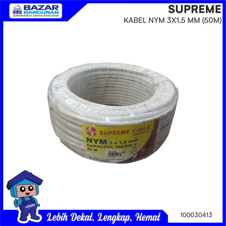 KABEL LISTRIK SUPREME NYM 3x1.5 MM / 50 METER / 50 M / 50M | Lazada Indonesia