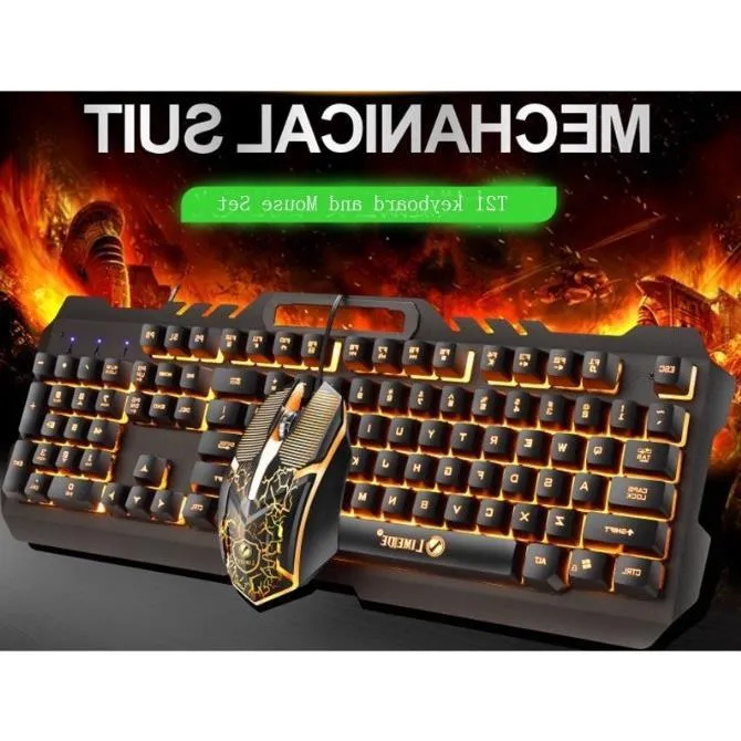 Limeide T21 backlit keyboard and mouse Set Combo Mechanical Gaming ...