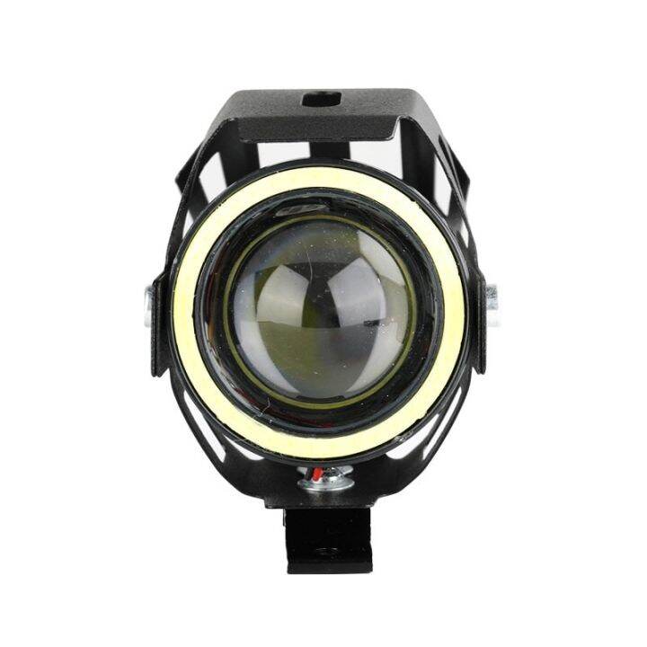 Led Motorcycle Headlight With Abgle Eyes 125W Additional Spotlights Fog ...