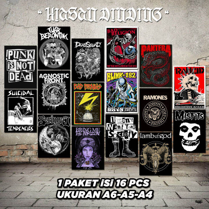 Poster Dinding Band Hardcore Metal Punk Aesthetic (isi 16pcs) Ukuran A4 ...