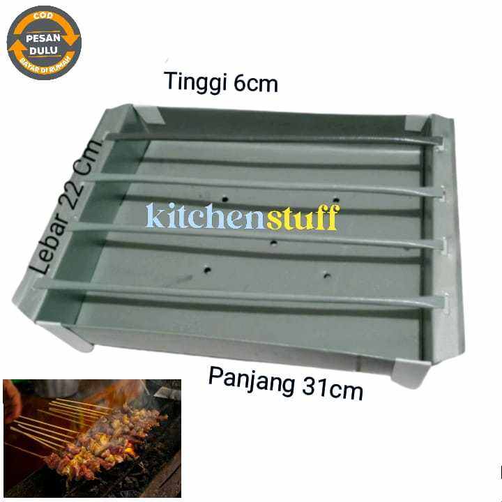 Tempat bakaran sate arang panjang / Bakaran sate arang besi / Alat ...