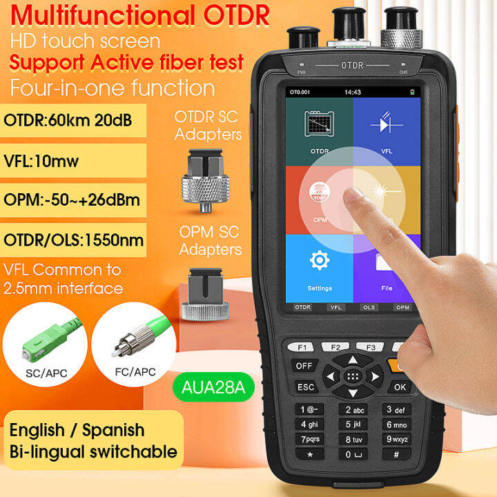 Touch screen OTDR optical time domain reflectometer 100KM optical fiber ...