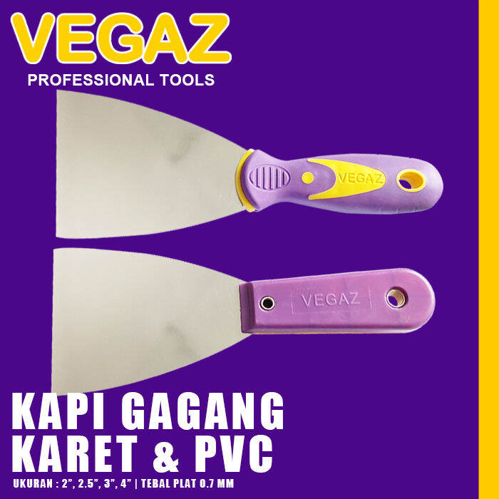 Kapi Plamir Tembok Gagang PVC Kape Dempul GG Karet Steel Scrapper ...