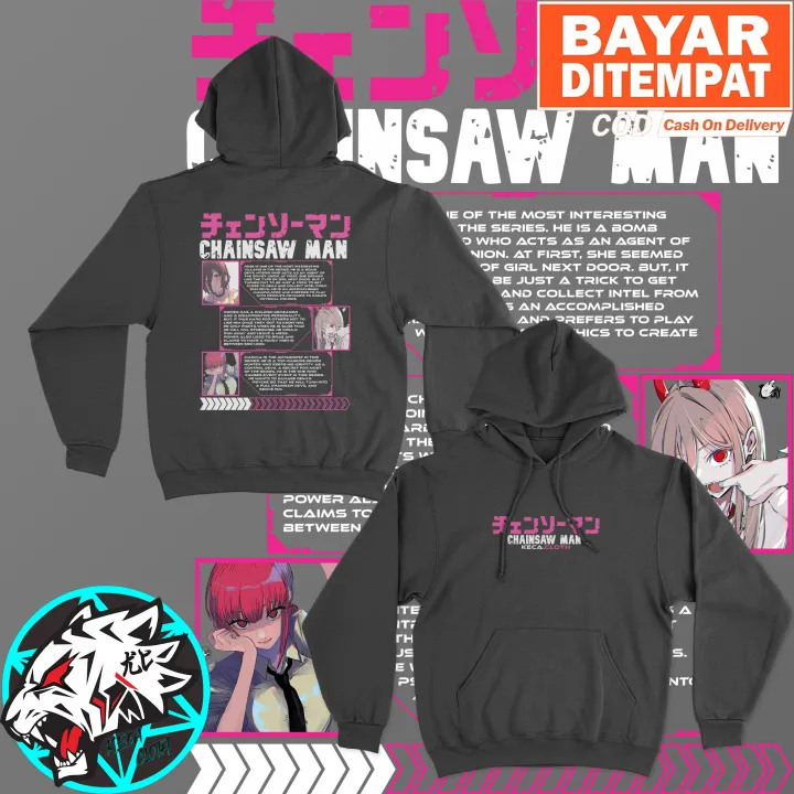 JAKET HOODIE ANIME POWER CHAINSAW MAN BIG SIZE JUMBO HOODIE CHAINSAW ...