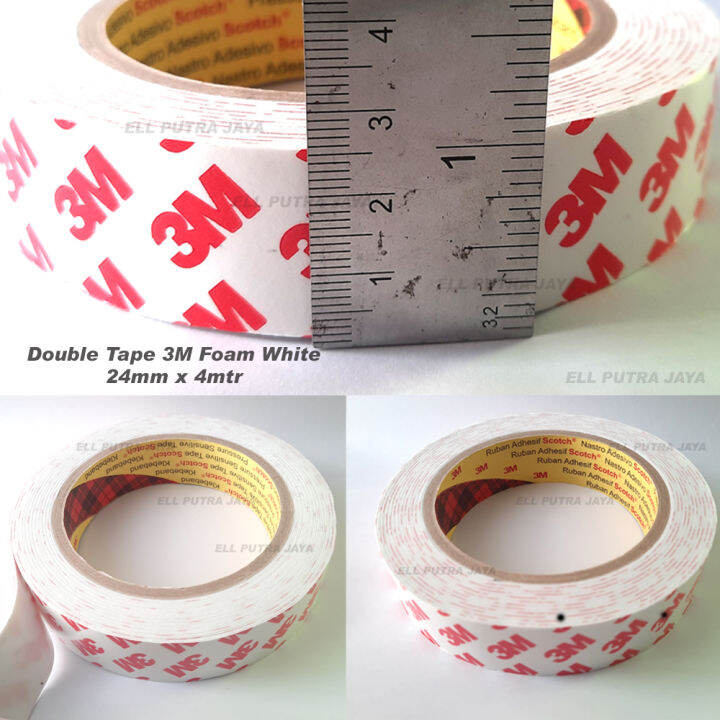 Double Tape 3M foam putih 24mm x 4meter untuk kebutuhan bangunan dan ...