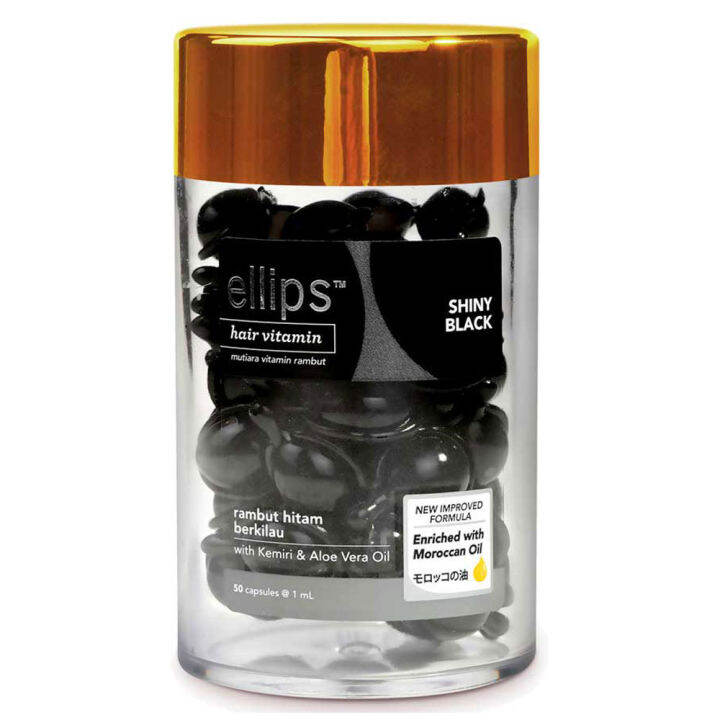 ELLIPS Hair Vitamin Shiny Black Jar 50 butir | Lazada Indonesia