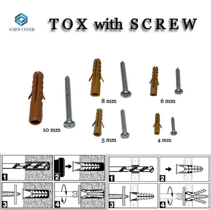 TOX WITH SCREW 5MM - 12MM 10 SET - 50 SET | Lazada PH