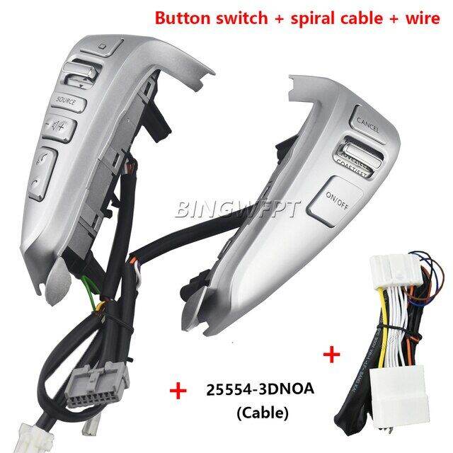 พวงมาลัย CRUISE CONTROL สวิตช์บลูทูธพร้อมสายเคเบิลสำหรับ NISSAN TIIDA ...