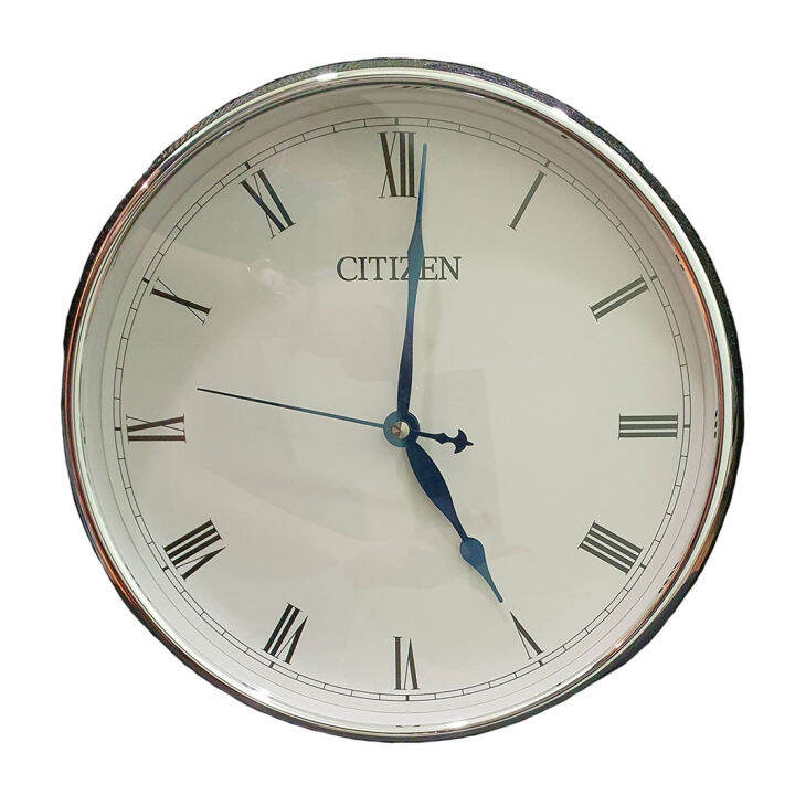 Citizen 17-A7238 Quiet Sweep Analog Round Silver White Dial Wall Clock ...