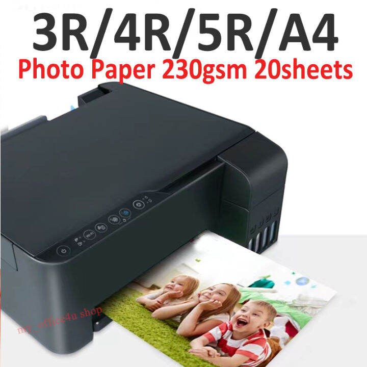 3R 4R 5R A4 230g High Glossy Photo Paper For Inkjet Printer Photo studio Photographer imaging ...