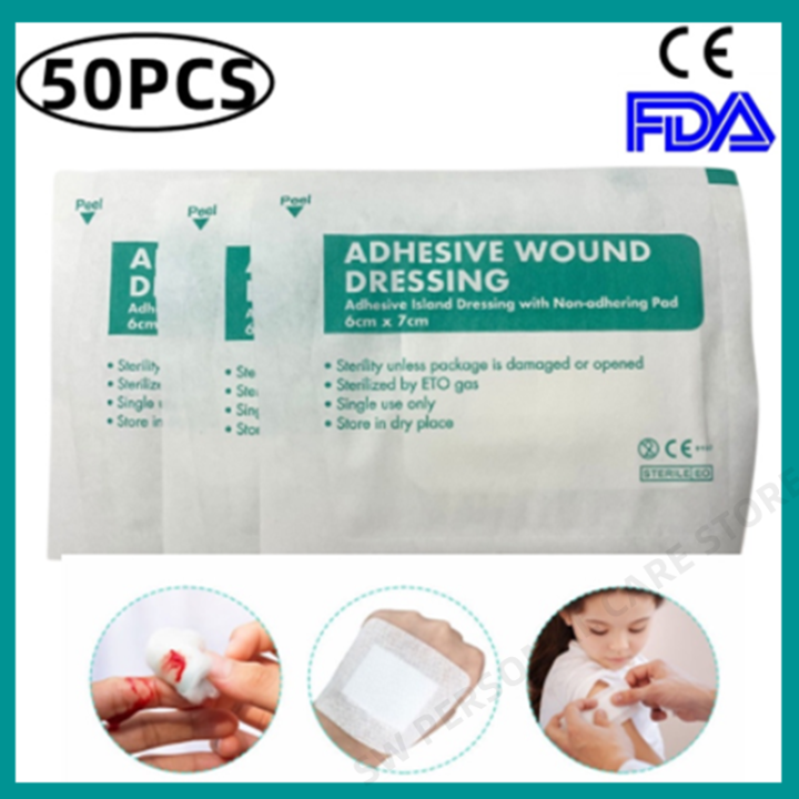 50pcs Non-Woven Medical Adhesive Wound Dressing Breathable Self ...
