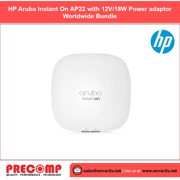 HP Aruba Instant On AP22 with 12V/18W Power adaptor Worldwide Bundle ...