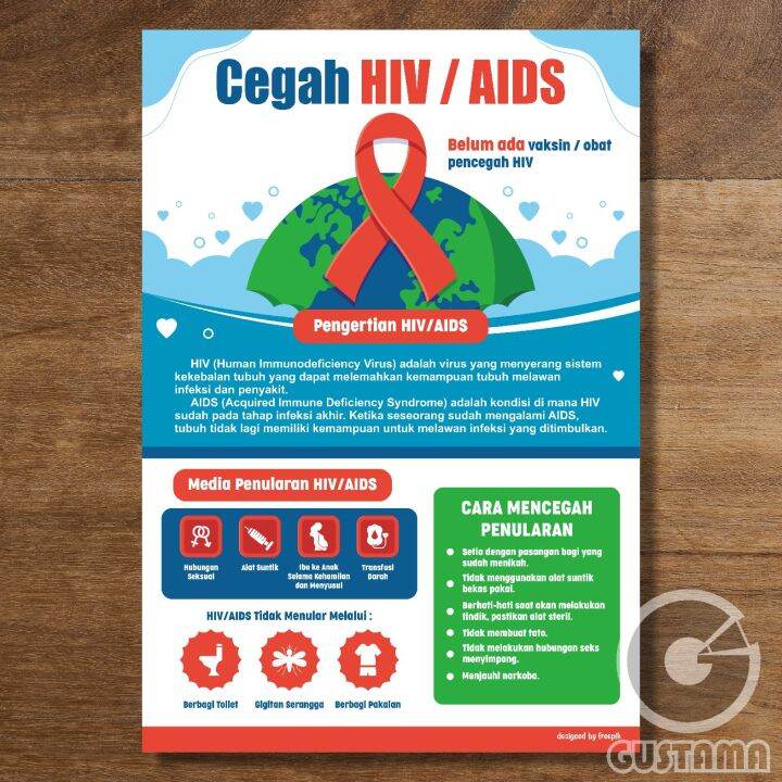 Poster Waspada HIV AIDS, Poster Promosi Kesehatan Laminasi A3 | Lazada ...