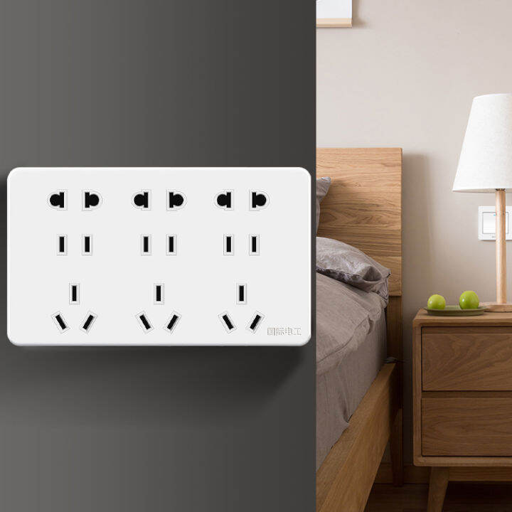 Surface-mounted switch socket panel porous ultra-thin wall power supply ...