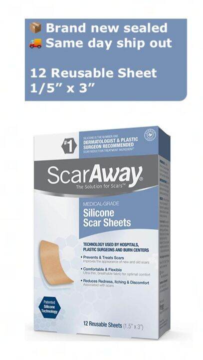 ScarAway Advanced Skincare Silicone Scar Sheets, Silicone Scar Sheets ...